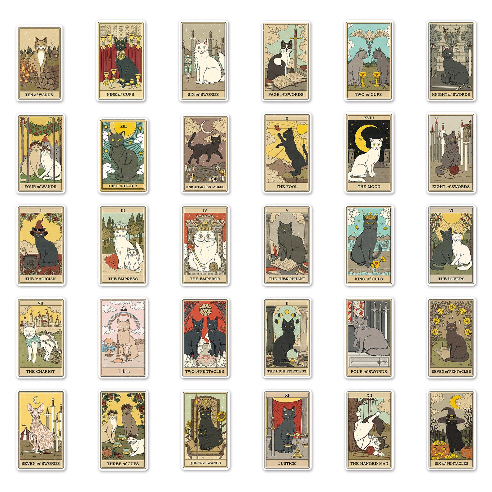 Tarot Card Stickers | Psychic Stickers | Set of 100 | SAME Day SHIPPING ...