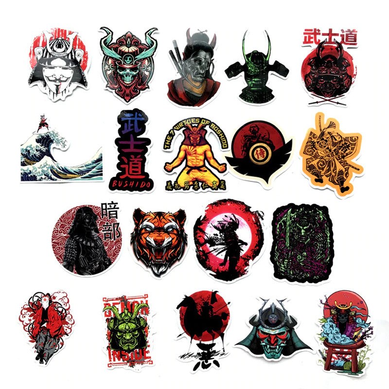 Japanese Samurai Stickers | Set of 50 Stickers | Geisha Stickers | SAME ...