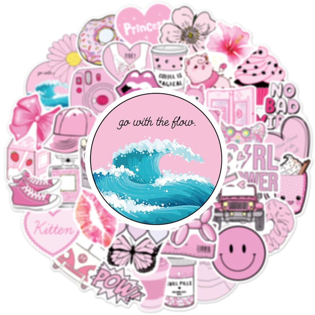 Pink Stickers | Cute Pink Stickers | Set of 100 | SAME Day SHIPPING ...