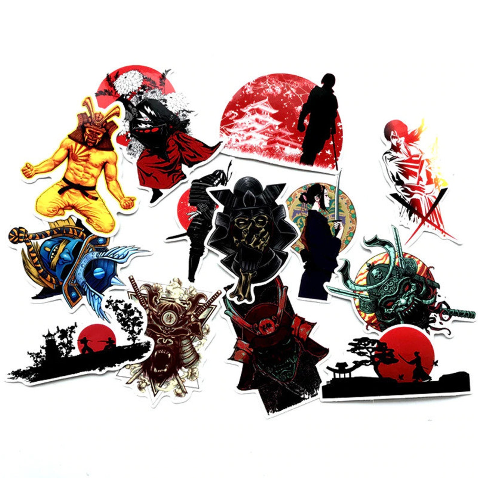 Japanese Samurai Stickers | Set of 50 Stickers | Geisha Stickers | SAME ...