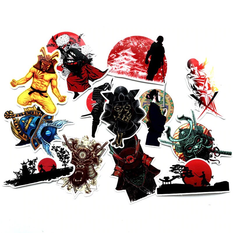 Japanese Samurai Stickers | Set of 50 Stickers | Geisha Stickers | SAME ...