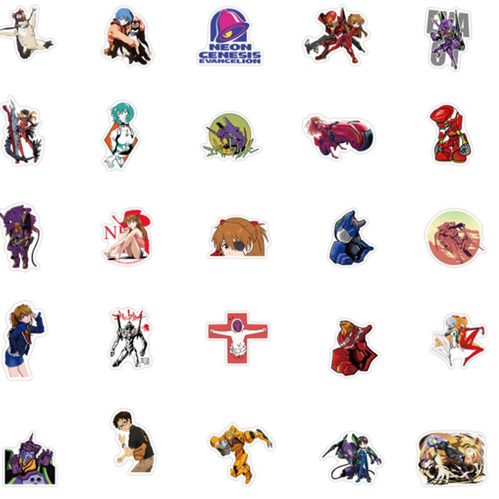 Neon Genesis Evangelion Stickers | Set of 100 | Waterproof Vinyl ...
