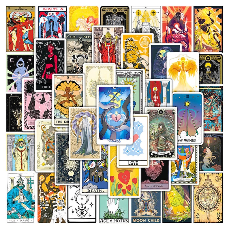 Tarot Card Stickers | Psychic Stickers | Set of 100 | SAME Day SHIPPING ...