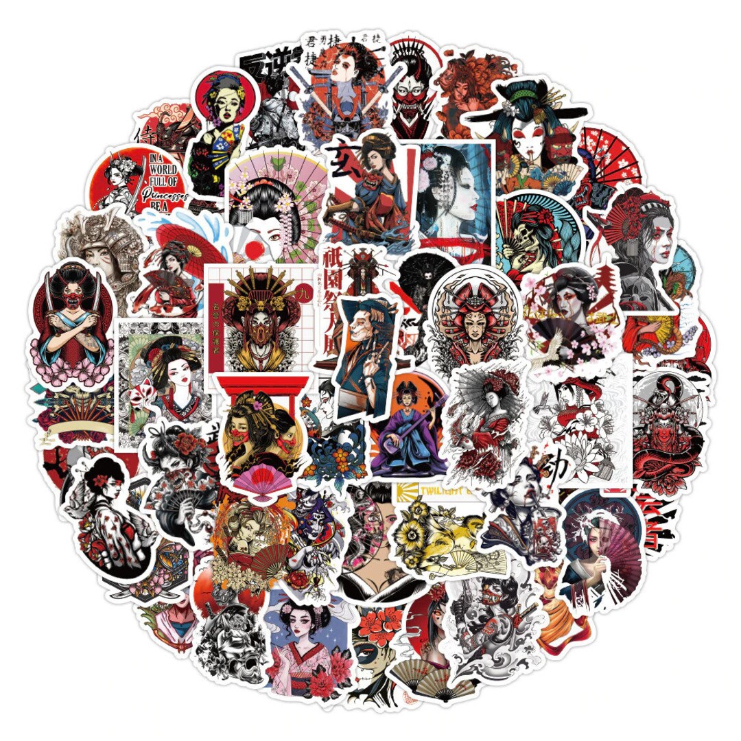 Japanese Geisha Stickers Set of 50 Stickers Geisha Stickers SAME Day ...