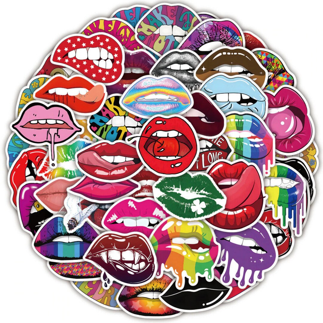 Lip Stickers Cute Stickers Set of 100 SAME Day SHIPPING Phone Stickers ...