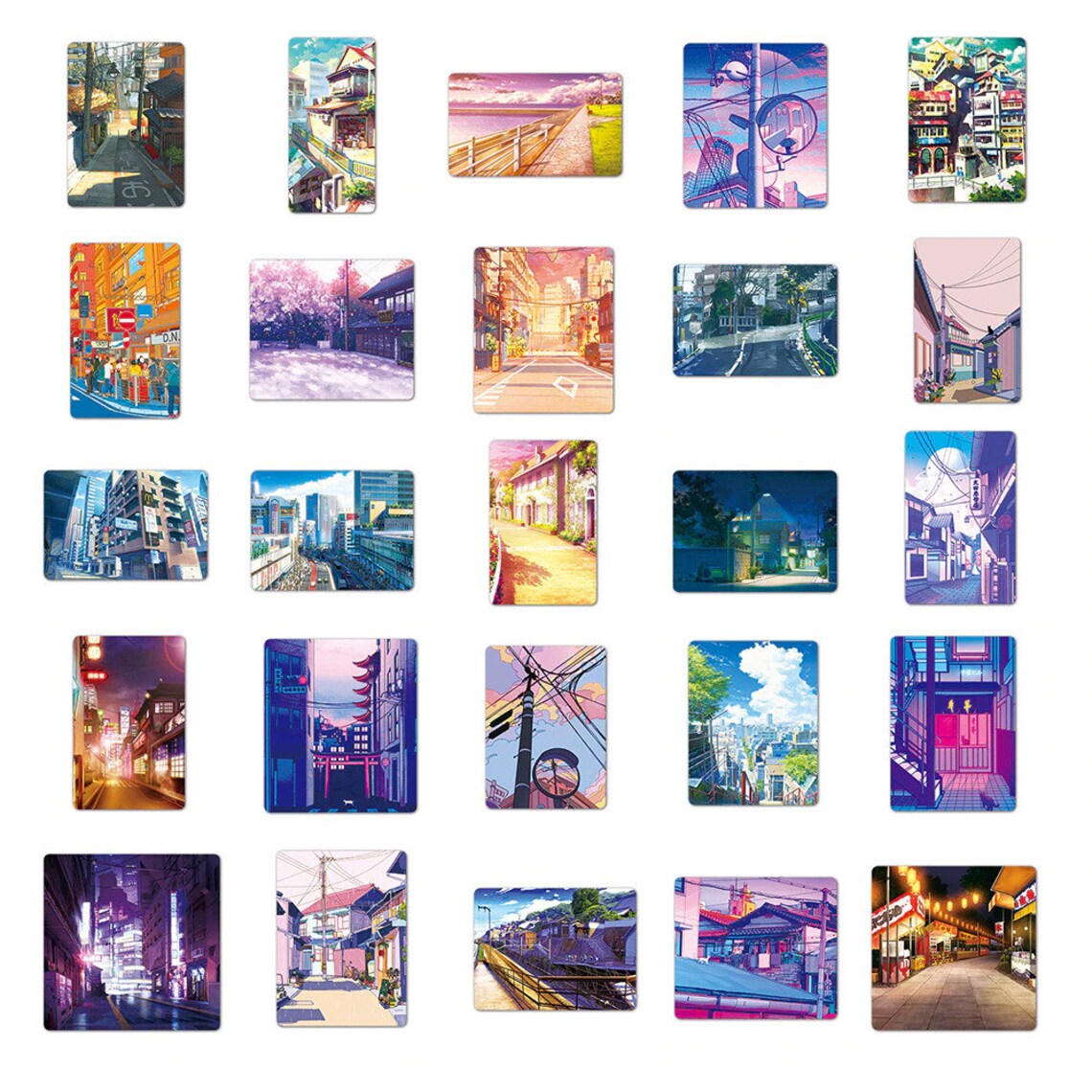Japanese Scenery Stickers | Set of 50 Stickers | Anime Stickers | SAME ...