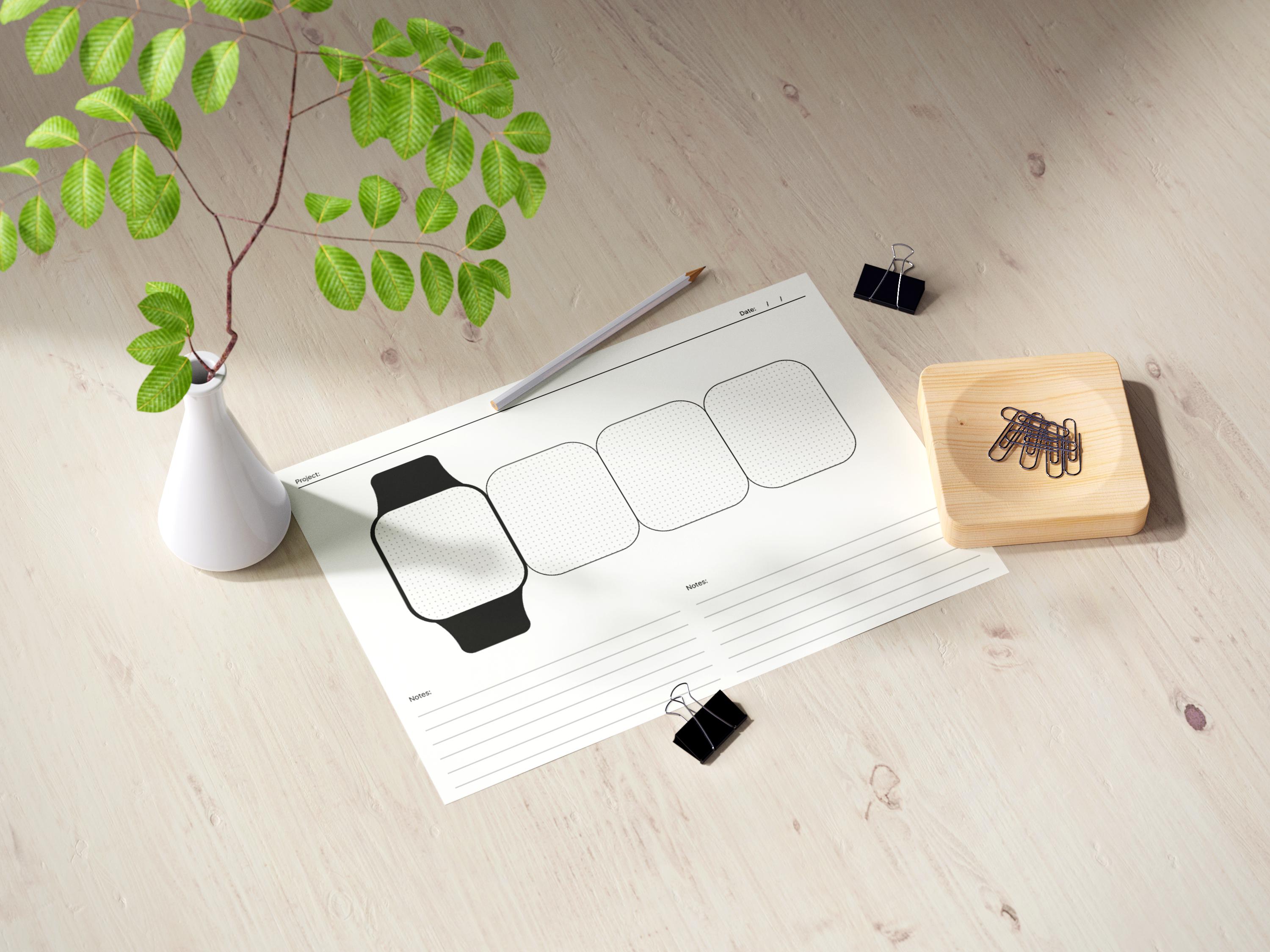 36 A4 Printable UX Wireframes for Desktop, Tablet, Mobile & Smartwatch ...