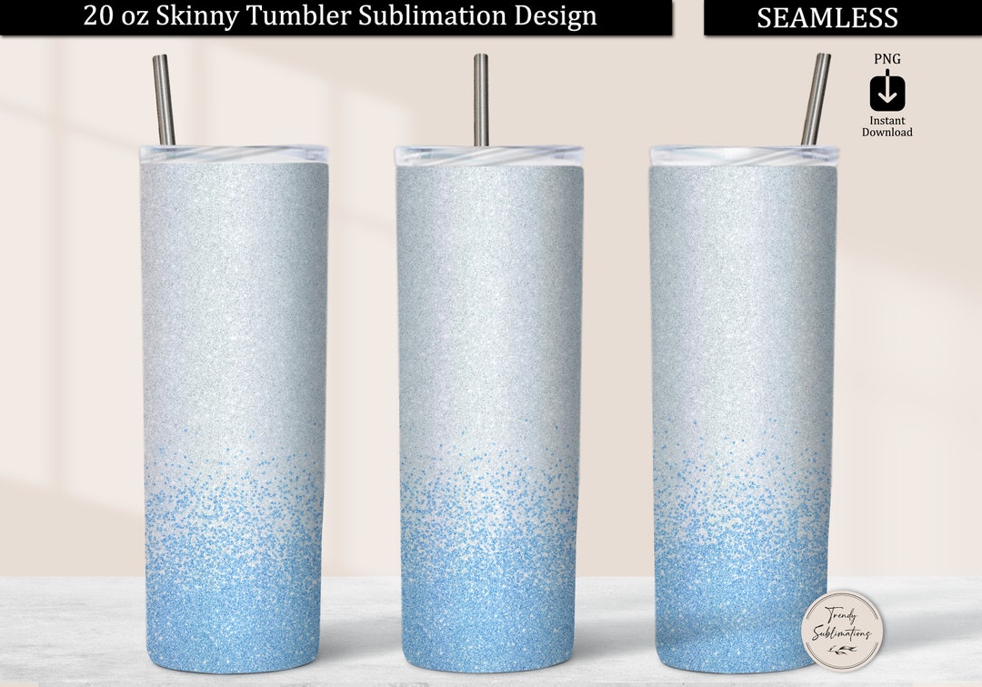White Gray Light Blue Glitter Border Tumbler PNG, Blue Gray Glitter 20 ...