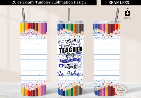 Teacher Tumbler PNG 20 Oz Skinny Tumbler Sublimation Design - Etsy