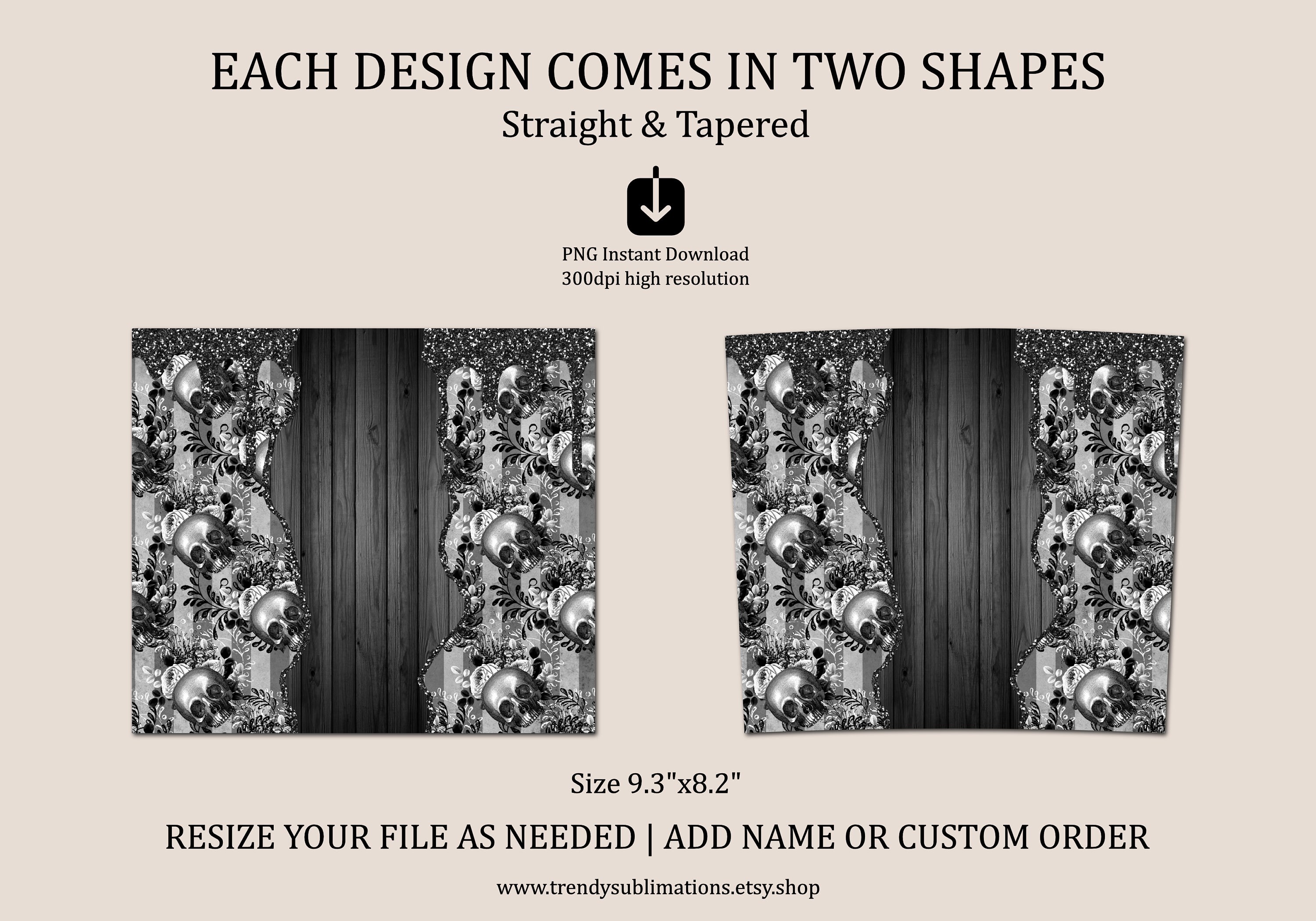 Skull Tumbler Wrap Bundle Drip Glitter Floral Skulls 20oz - Etsy