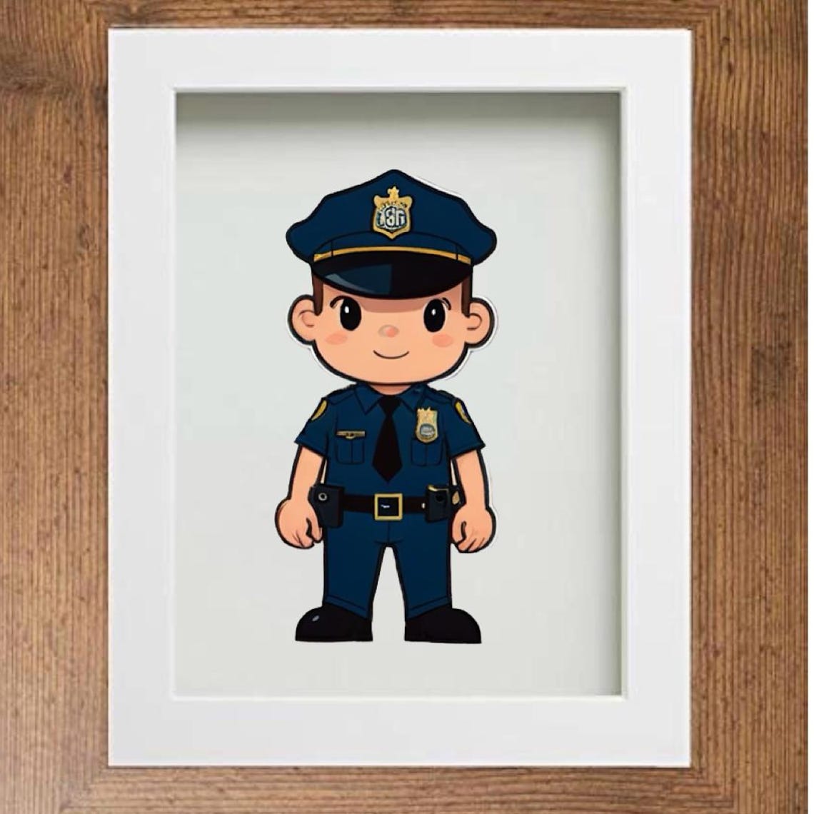 Cute Police Man Clipart / Vector Standing JPG, Svg, Pdf,jpeg,gif and ...