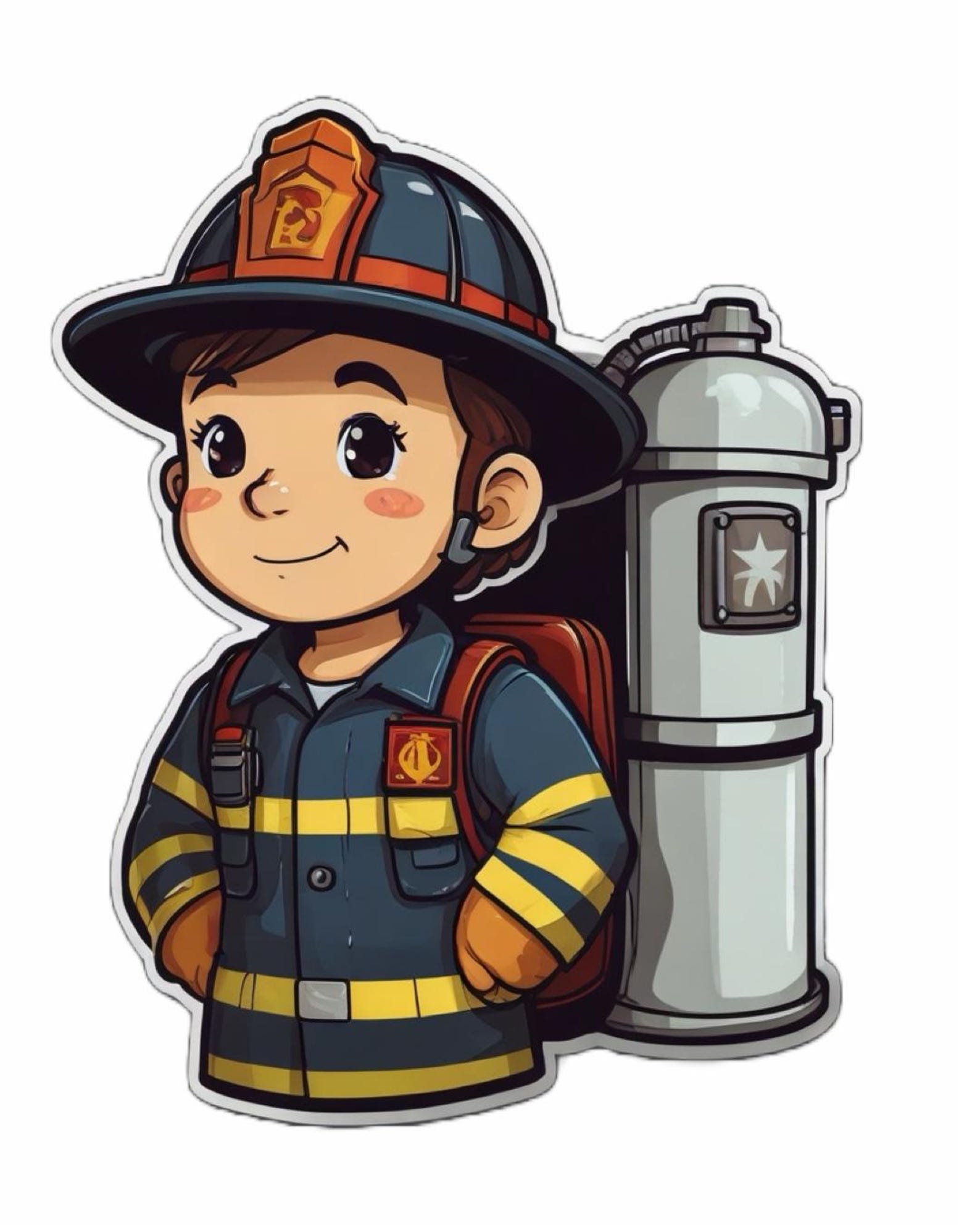 Cute Firefighter Cartoon Clipart / Vector Carrying World Globe Jpg,svg ...