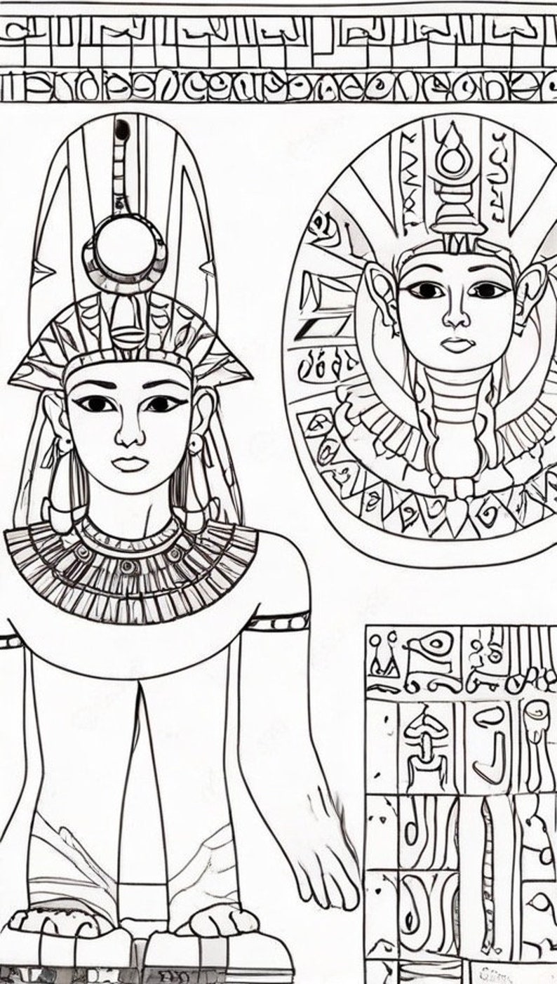 Etsy Ancient Egypt Inspired Coloring Sheets -25 Sheets ( Printables ...
