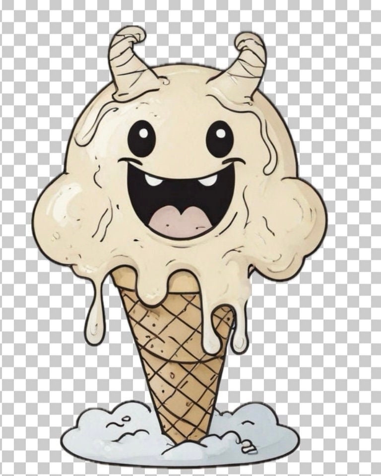 HIGH Resolution Cute Ice Cream Monster Clipart / Vector Carrying World ...