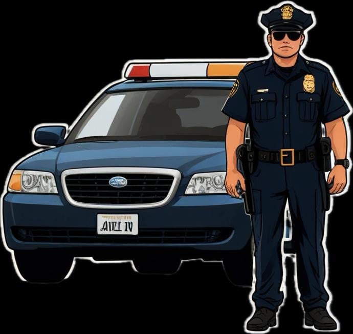 Handsome Police Man Clipart / Vector Standing JPG, Svg, Pdf,jpeg,gif ...