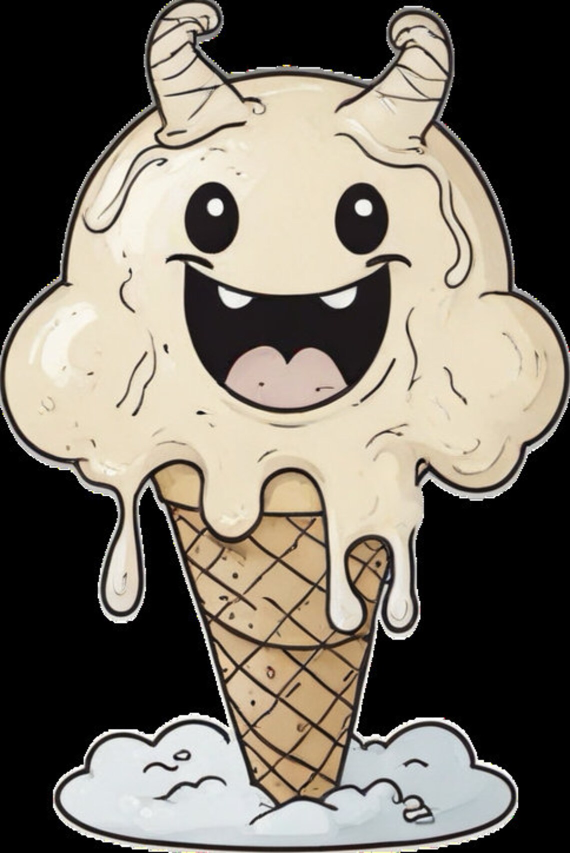 HIGH Resolution Cute Ice Cream Monster Clipart / Vector Carrying World ...