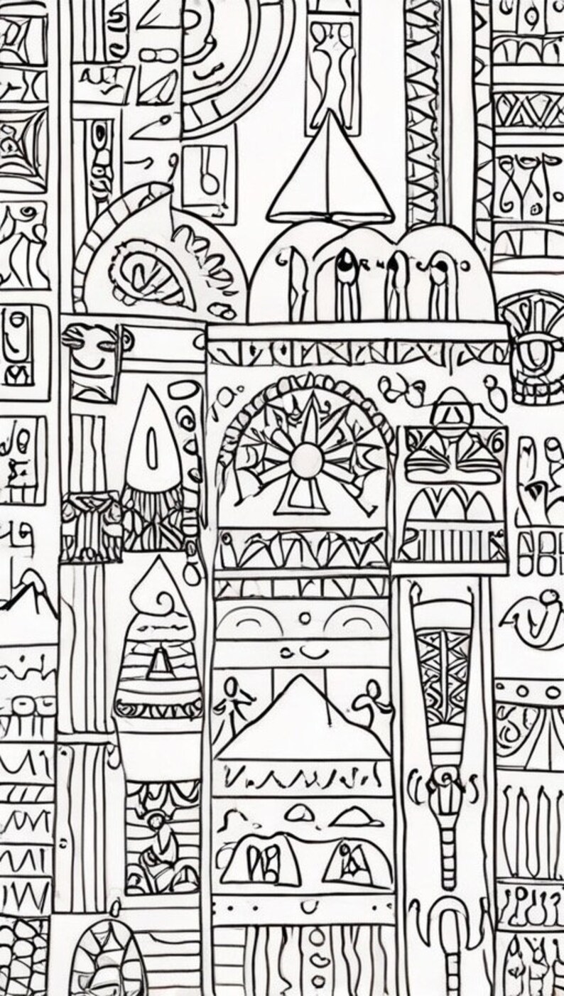 Etsy Ancient Egypt Inspired Coloring Sheets -25 Sheets ( Printables ...