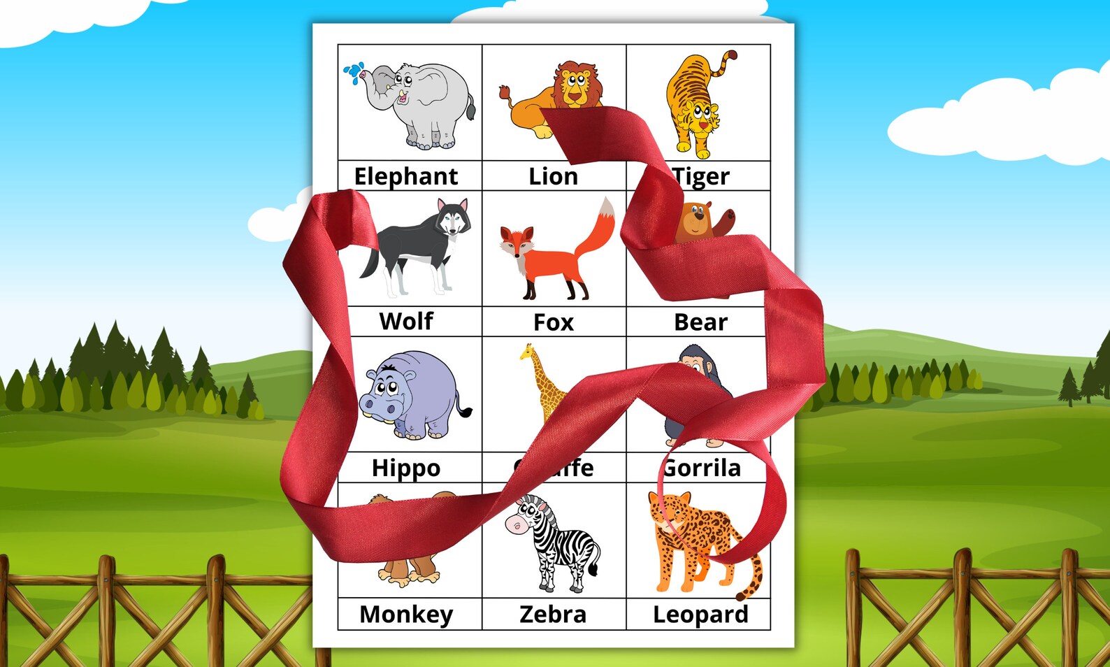 Wild Animals Flashcards Jungle Flashcards Montessori - Etsy