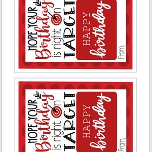 Cute Target With Arrow Birthday Gift Card Tag - Happy Birthday! - Great ...