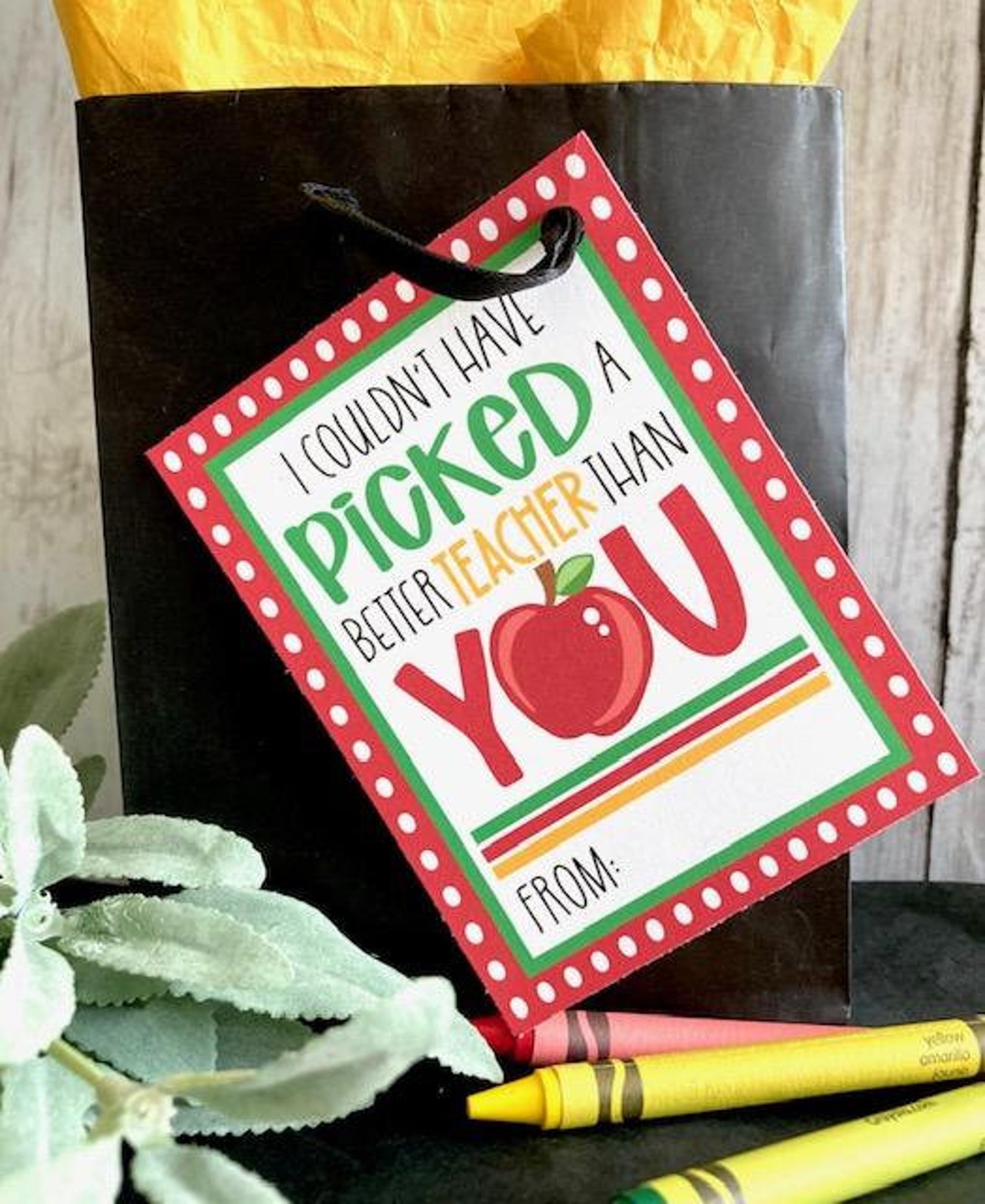 Back to School Apple Teachers Gift Tag Great Way to - Etsy