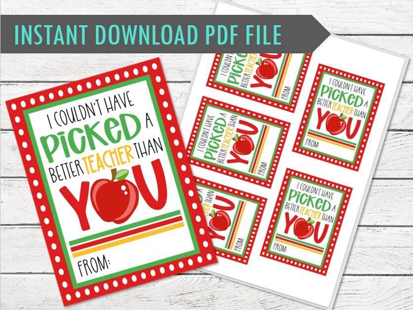 Back to School Apple Teachers Gift Tag Great Way to - Etsy