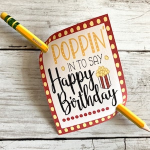 Cute Popcorn Happy Birthday Tag - Back to School Popcorn Theme - Just ...