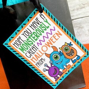 Cute Halloween Monster Gift Tag - Happy Halloween! - Great for Treat ...