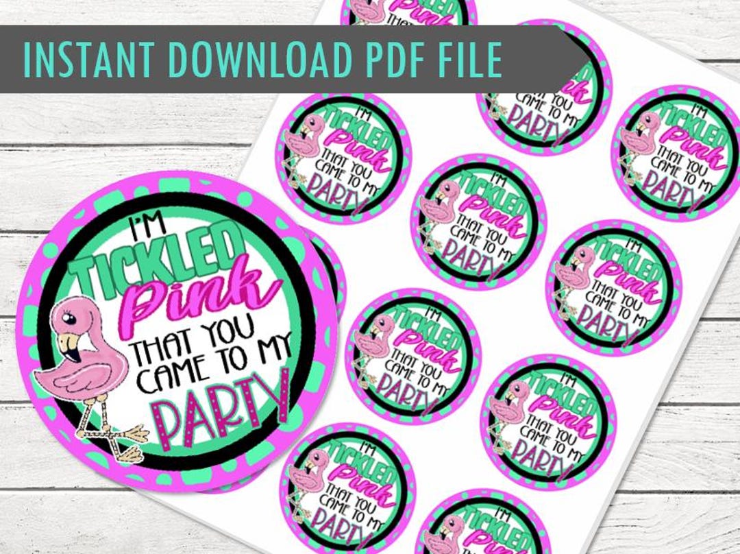 Flamingo Thank You Stickers - DIGITAL DOWNLOAD - Tickled Pink ...