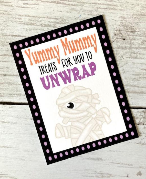 Cute Halloween Mummy Gift Tag Happy Halloween Great for - Etsy