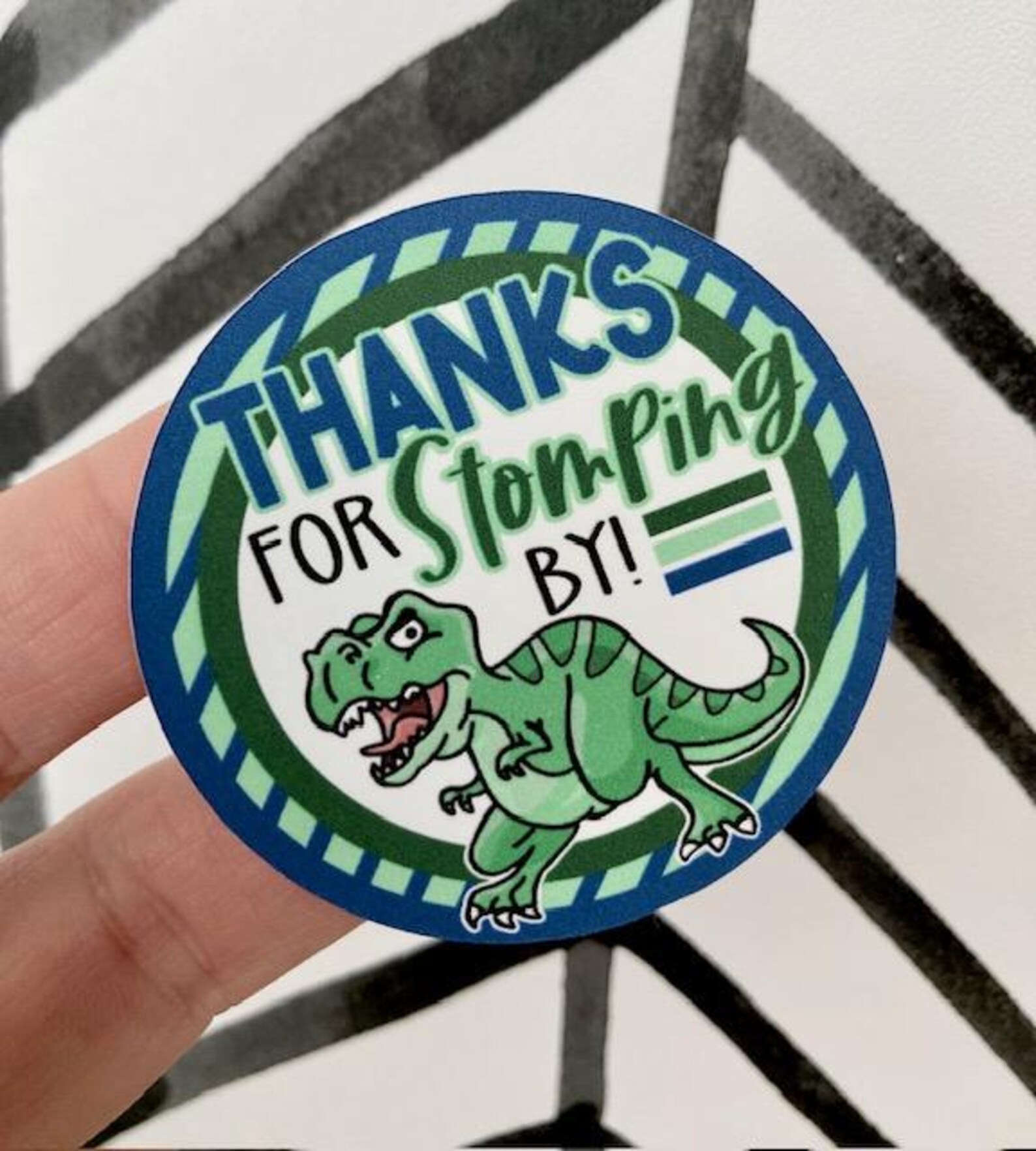 Dinosaur Thank You Stickers - PRINTED and SHIPPED - Birthday - Stomping ...