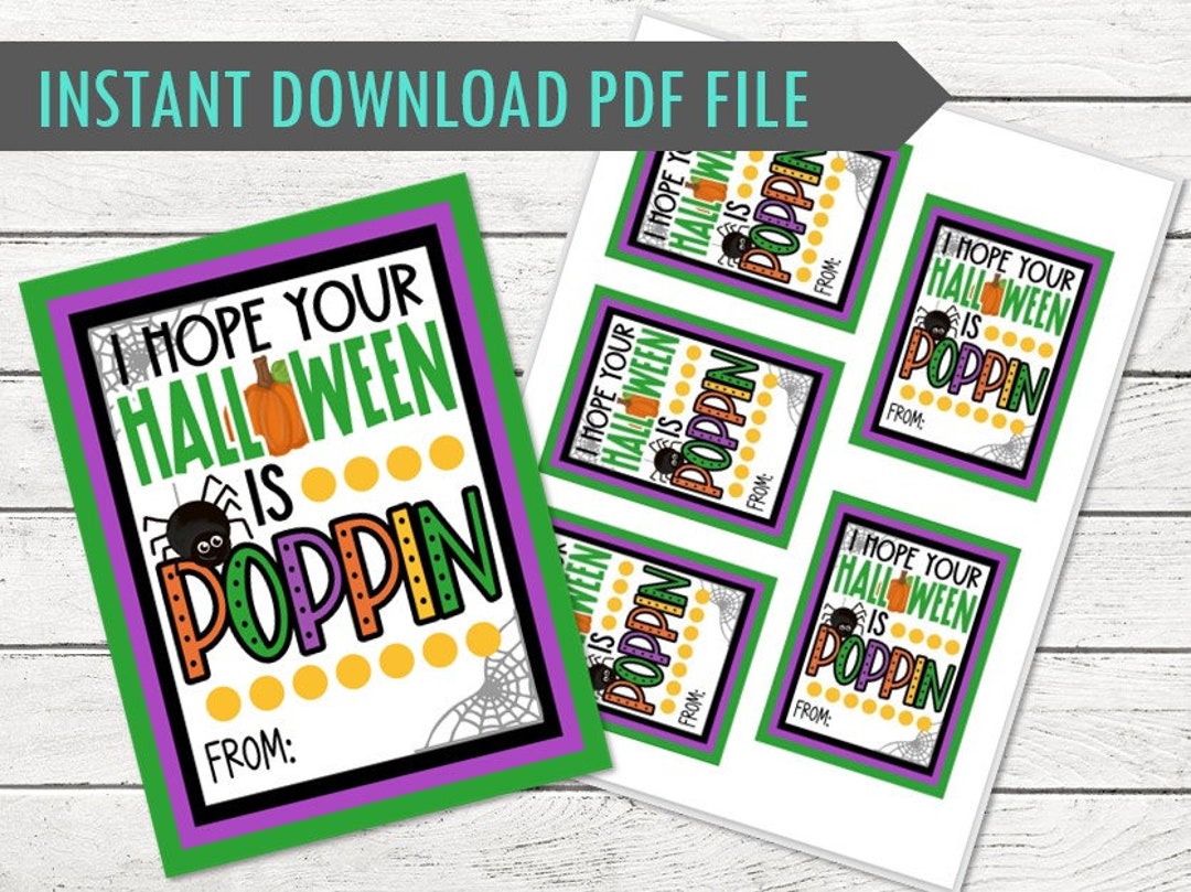 Cute Halloween Poppin' Gift Tag - Happy Halloween! - Great for Treat ...