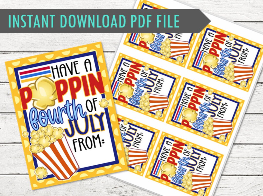 Awesome Have a Poppin 4th of July Gift Tag - Celebrate America Gift Tag ...