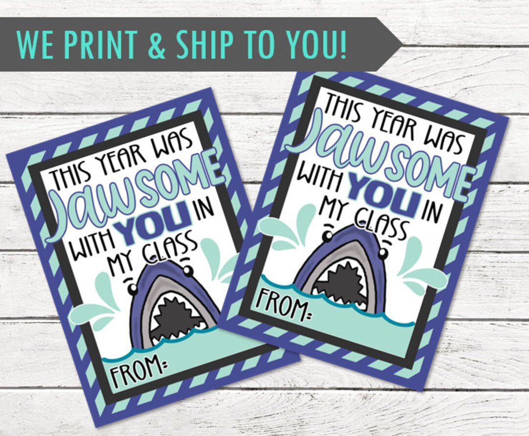 Cute Shark End of School Gift Tag - Happy Summer! - Great for Gift Bags ...
