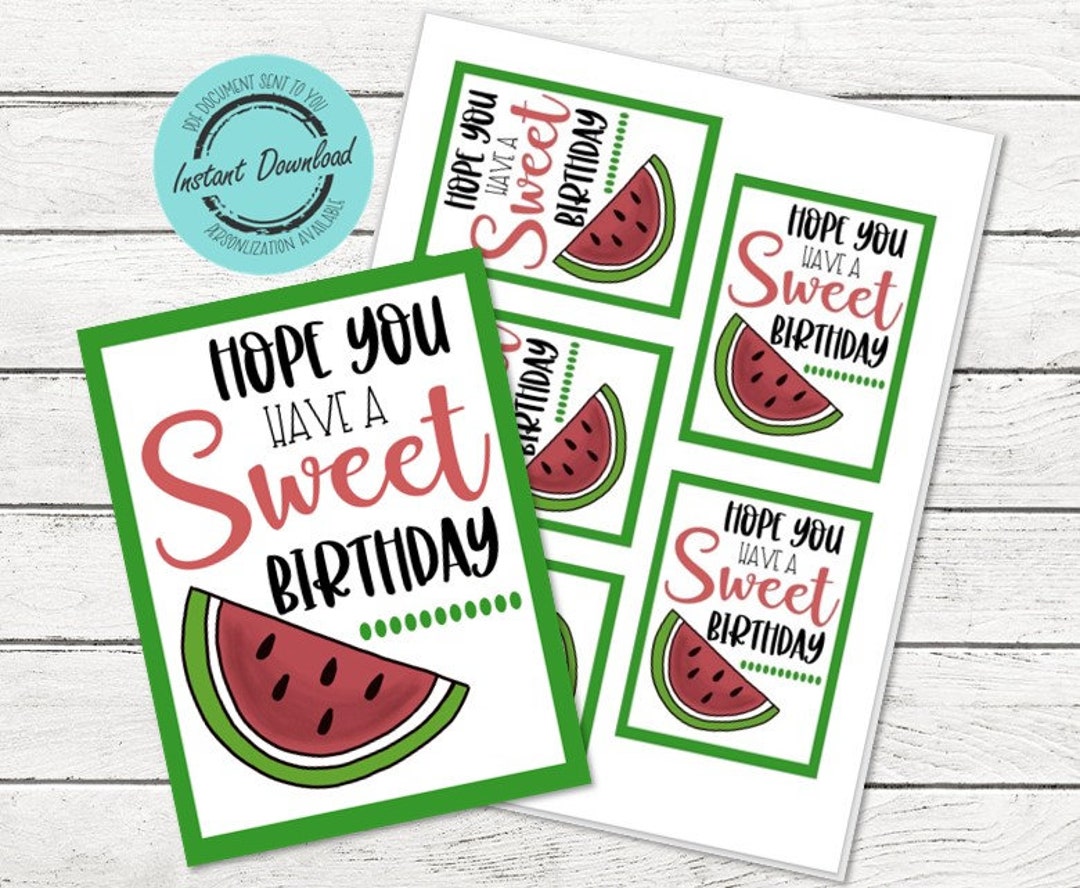 Cute Melon Happy Birthday Tag - Back to School Melon Theme - Celebrate ...