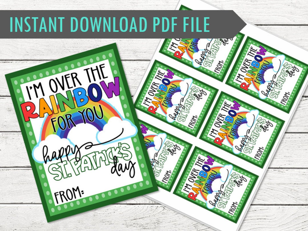St. Patrick's Day Rainbow Gift Tag - Happy St Paddy's Day! - Great for ...