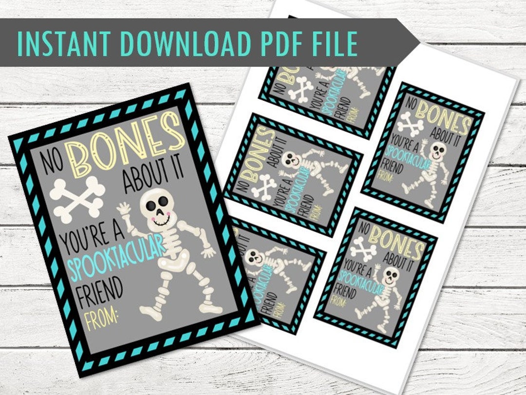 Cute Halloween Skeleton Gift Tag - Happy Halloween! - Great for Treat ...
