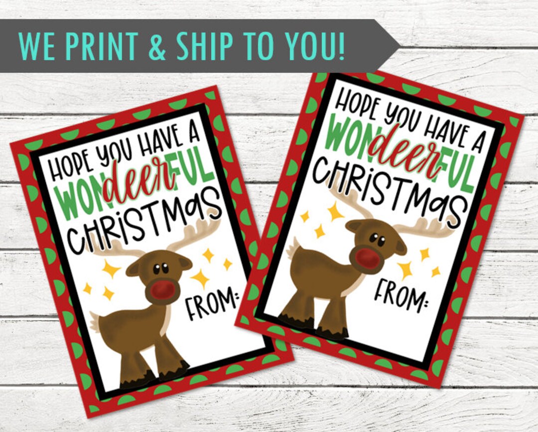 Christmas Reindeer Gift Tag - Merry Christmas! - Great for Gift Bags or ...