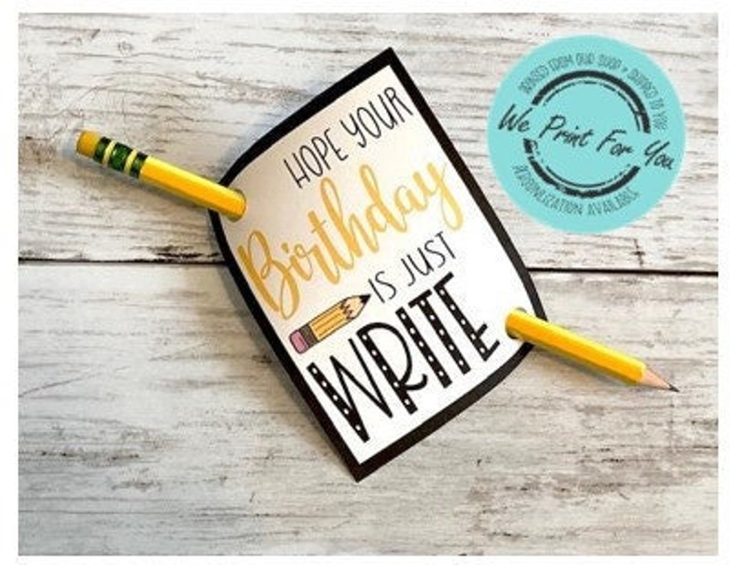 Cute Pencil Happy Birthday Tag - Back to School Pencil Theme - Birthday ...