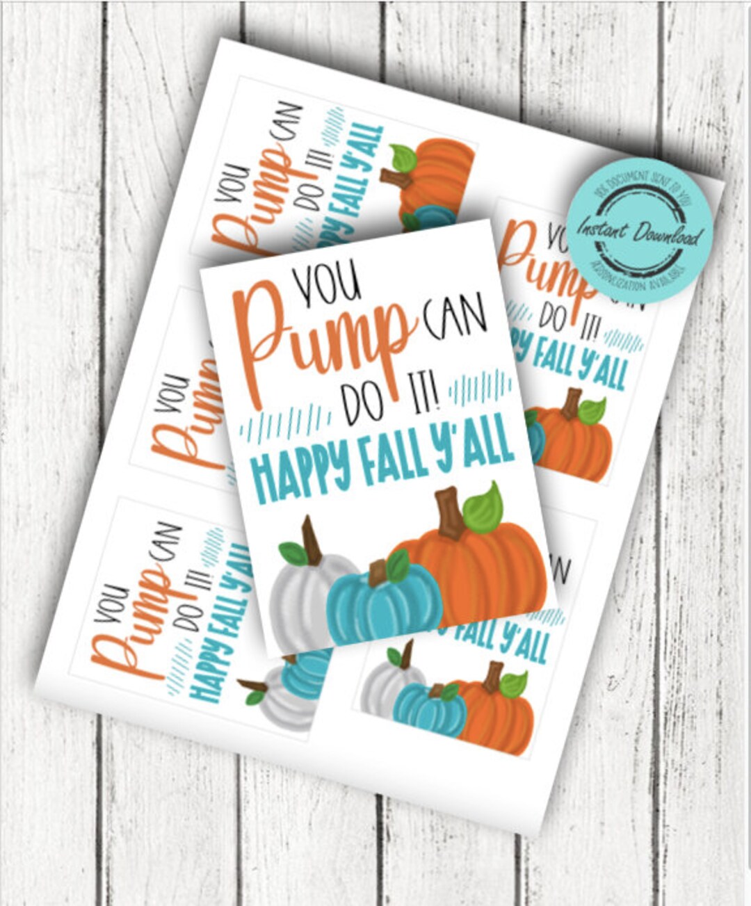 Cute Fall Pumpkin Encouragement Gift Tag - Happy Fall Ya'll! - Great ...