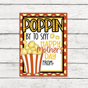 Cute Popcorn Mothers Day Gift Tag - Happy Mothers Day! - Great for Gift ...