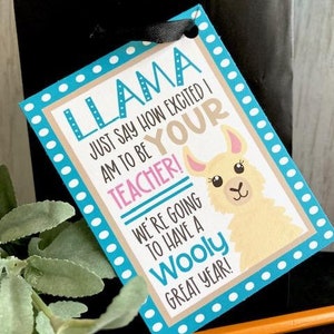 Cute Llama Teacher Tag - Back to School Llama Theme - Llama Just Say ...