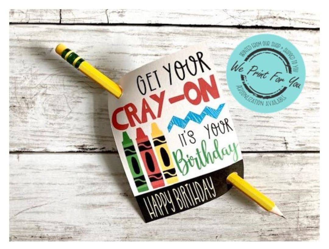 Cute Crayon Happy Birthday Tag - Back to School Crayon Theme - Get Your ...