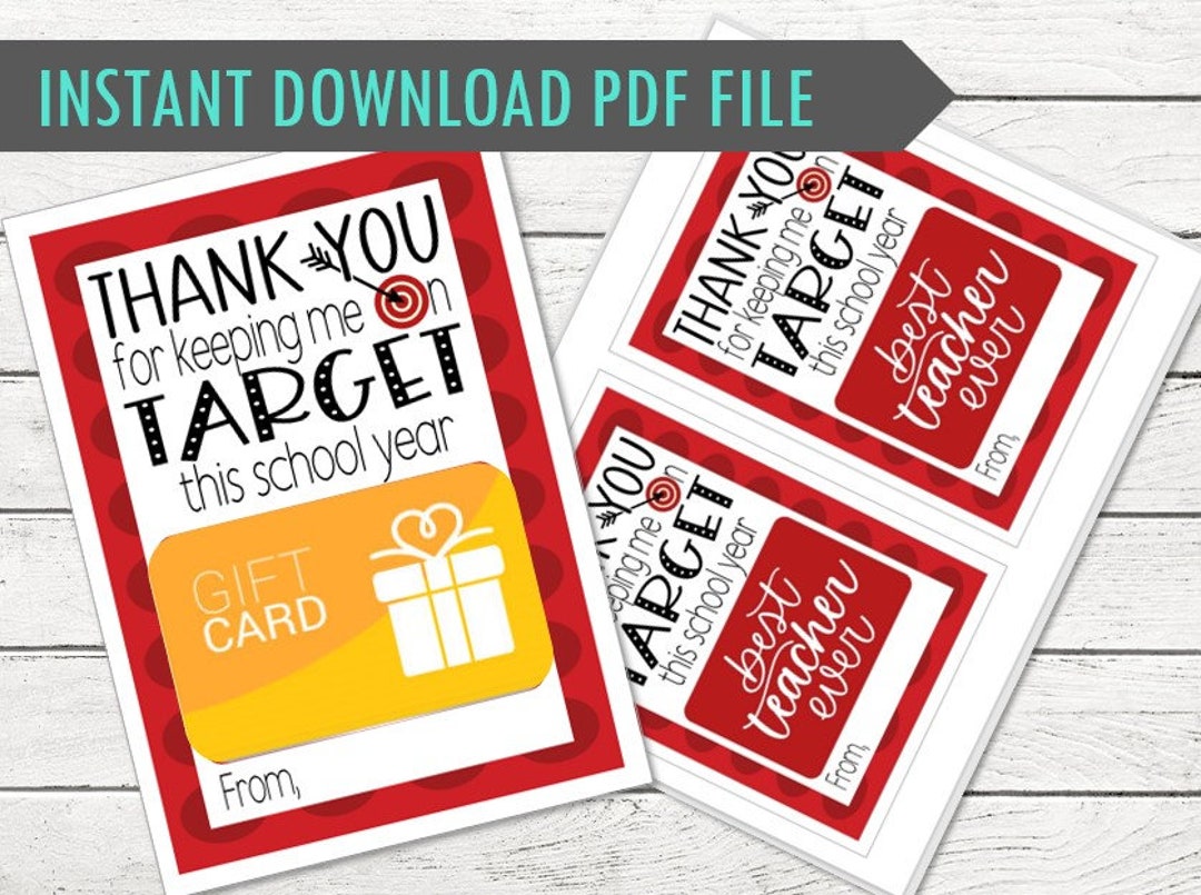 Cute Target Teacher Appreciation Gift Card Tag - Great Way to Celebrate ...