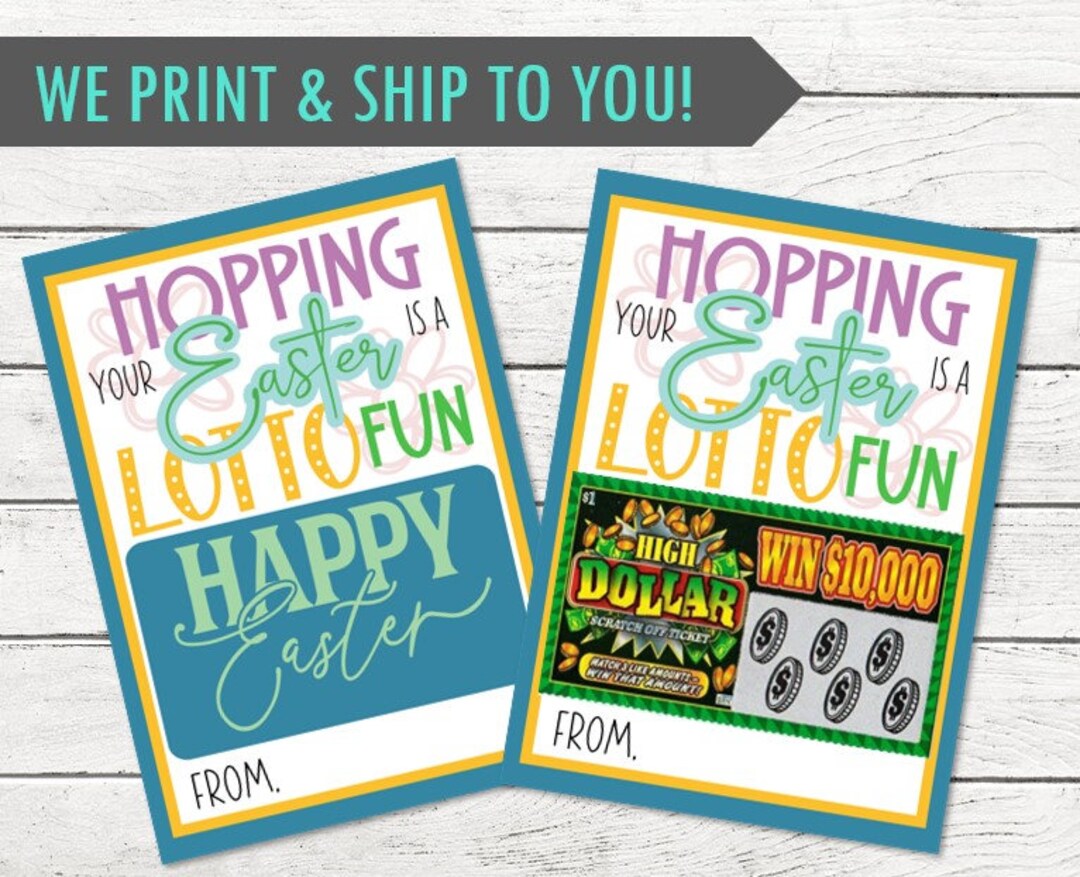 Fun Easter Lotto Gift Tag - Happy Easter! - Great for Easter Baskets ...
