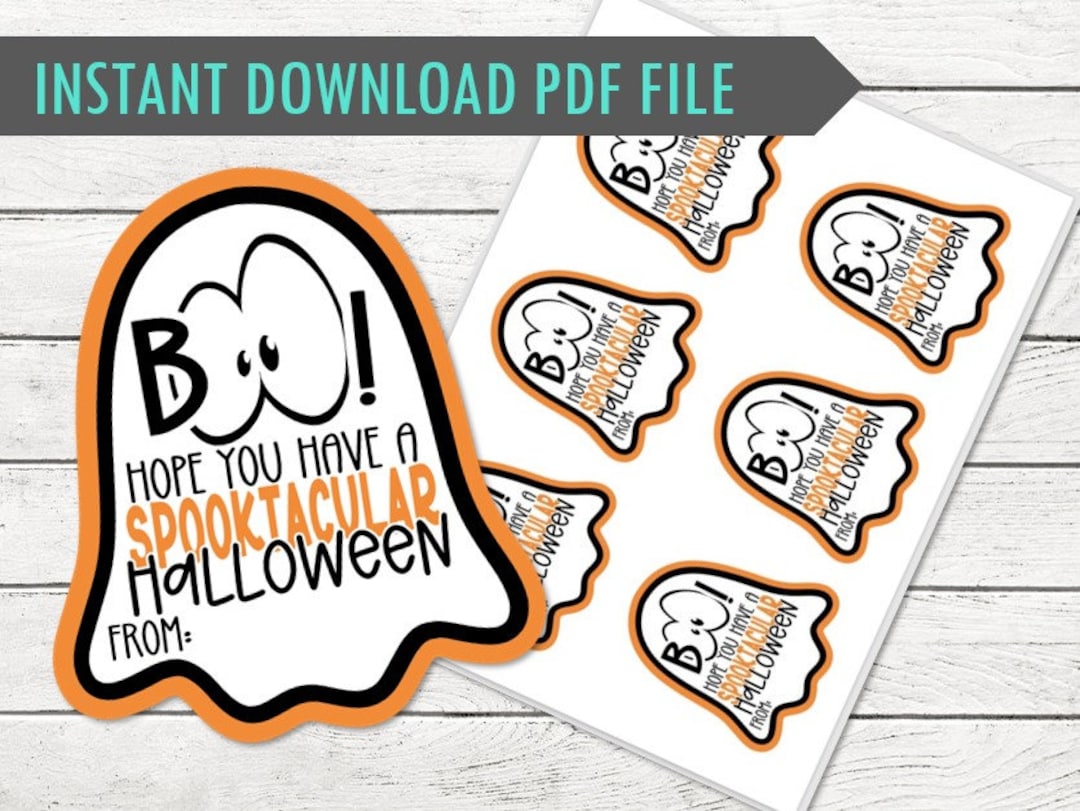 Cute Halloween Ghost Gift Tag Happy Halloween Great for - Etsy