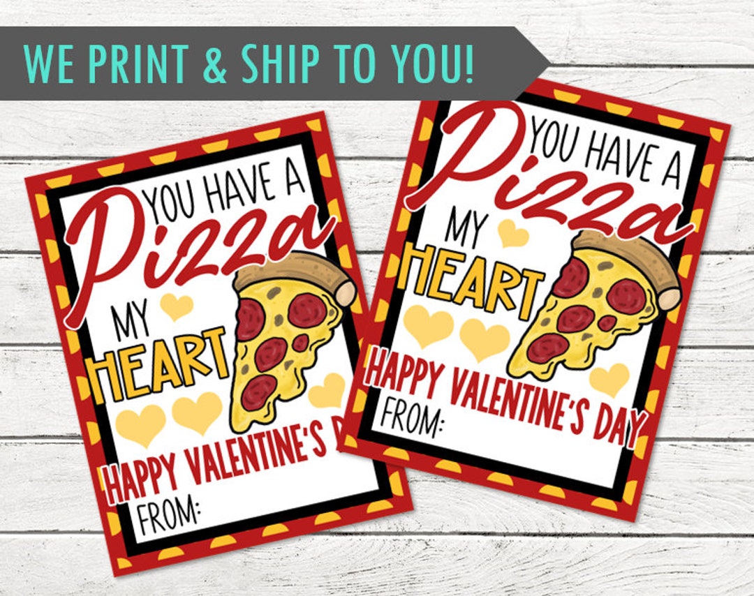 Cute Pizza Valentines Gift Tag - Happy Valentines Day! - Great for Gift ...