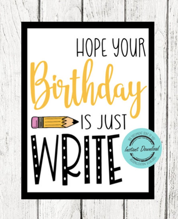 Cute Pencil Happy Birthday Tag Back to School Pencil Theme - Etsy
