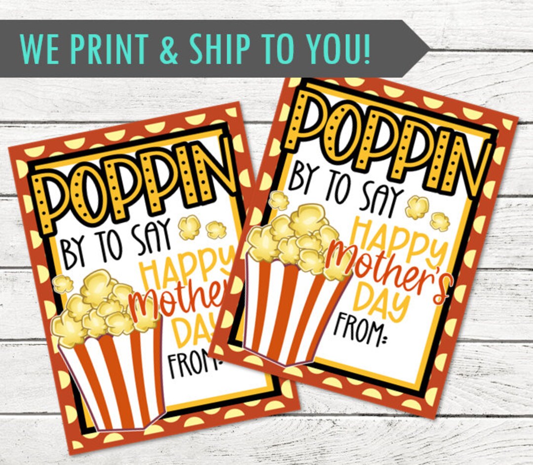 Cute Popcorn Mothers Day Gift Tag - Happy Mothers Day! - Great for Gift ...