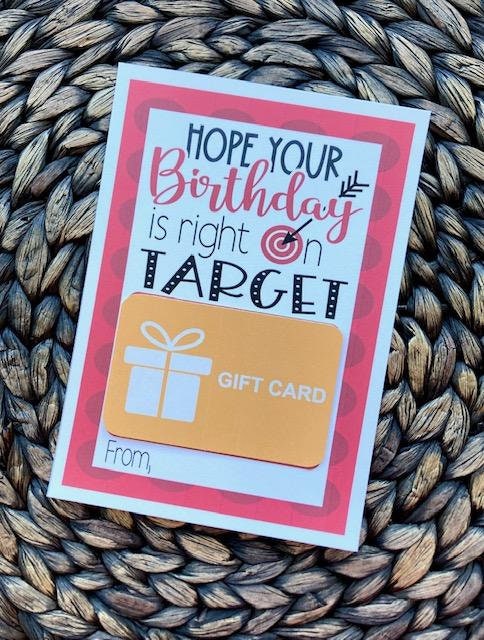 Cute Target With Arrow Birthday Gift Card Tag Happy - Etsy