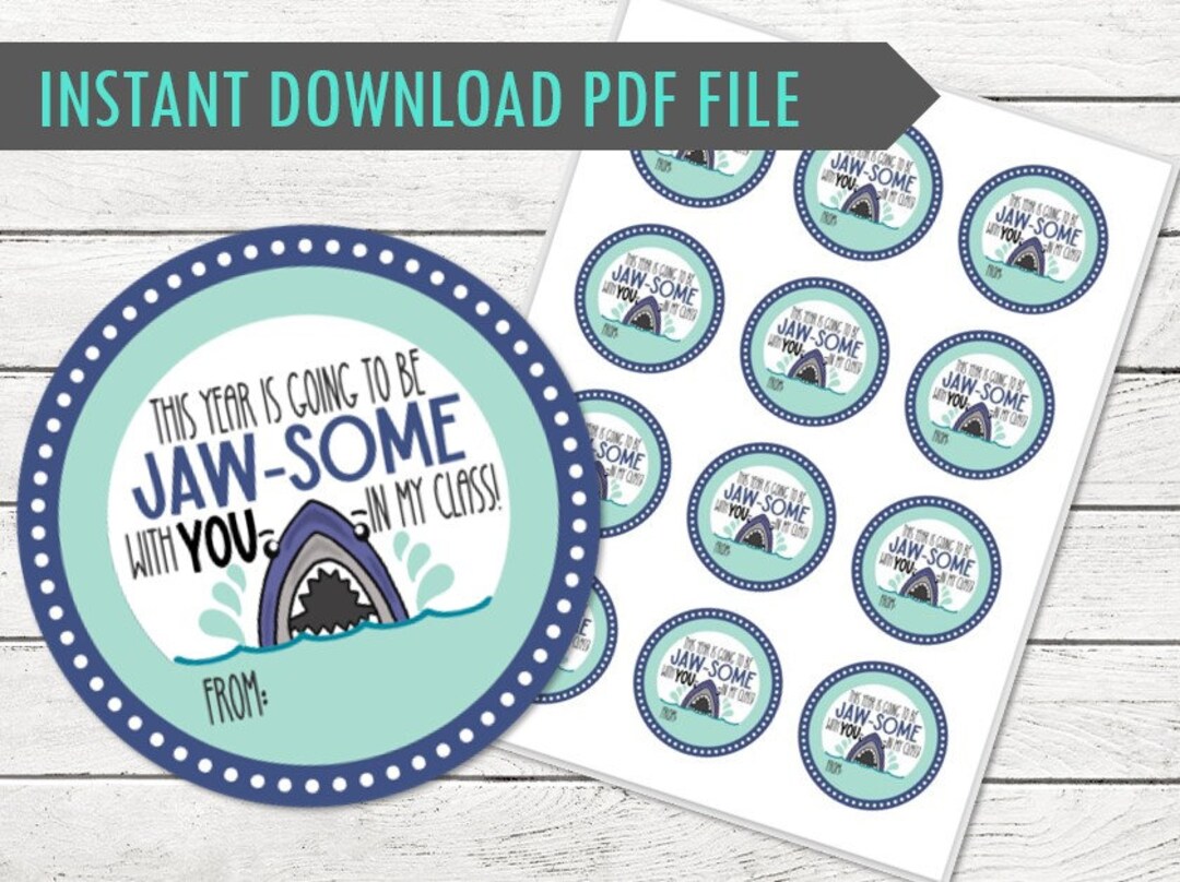Cute Shark Welcome Stickers Back to School Shark Theme - Etsy